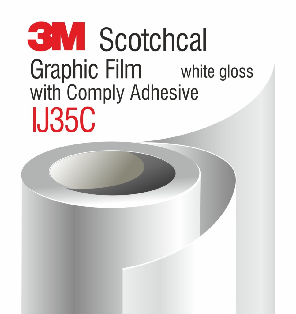 3M Scotchcal Graphic Film with Comply Adhesive IJ35C, White Gloss